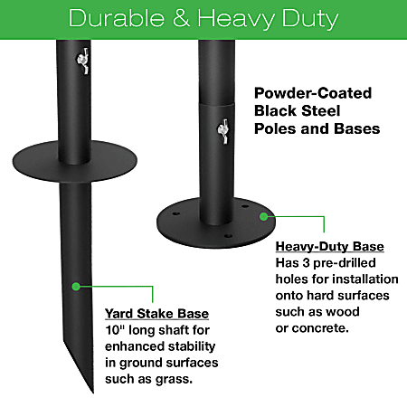 Global Outdoor String Light Poles With 50 Light 50 LED Plug In Globe ...