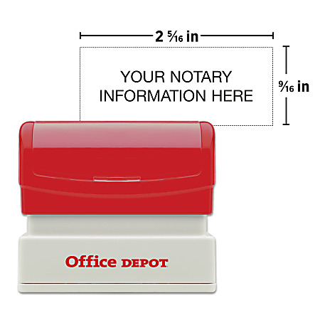 Custom Office Depot Brand Pre Inked Notary Stamp 916 x 2 516 Impression ...