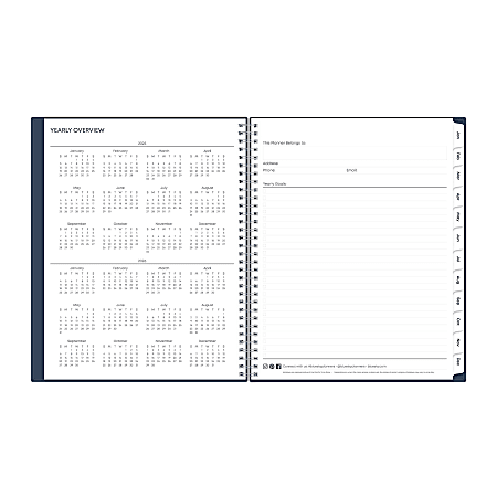 2025 Blue Sky WeeklyMonthly Planning Calendar 8 12 x 11 French Navy ...