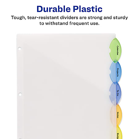 Avery Style Edge Insertable Dividers With Pockets Multicolor Pack Of 5 ...
