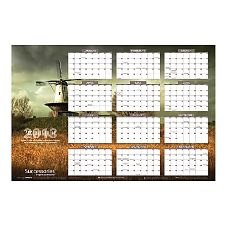 AT A GLANCE Successories HorizontalVertical ErasableReversible Wall ...