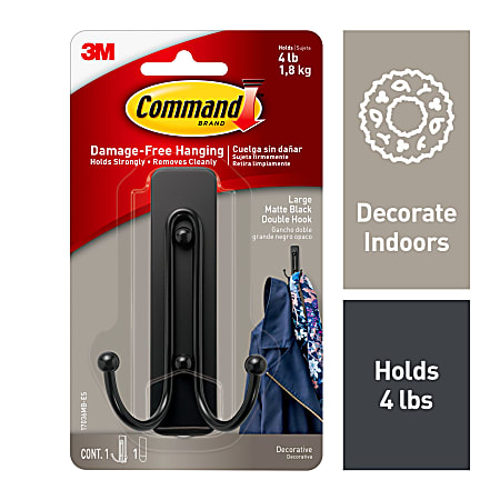 Command Large Double Wall Hooks 1 Command Hook 1 Command Strip Damage ...