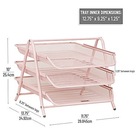 Mind Reader 3 Tier Paper Tray Desktop Organizer File Storage 10 H x 13 ...