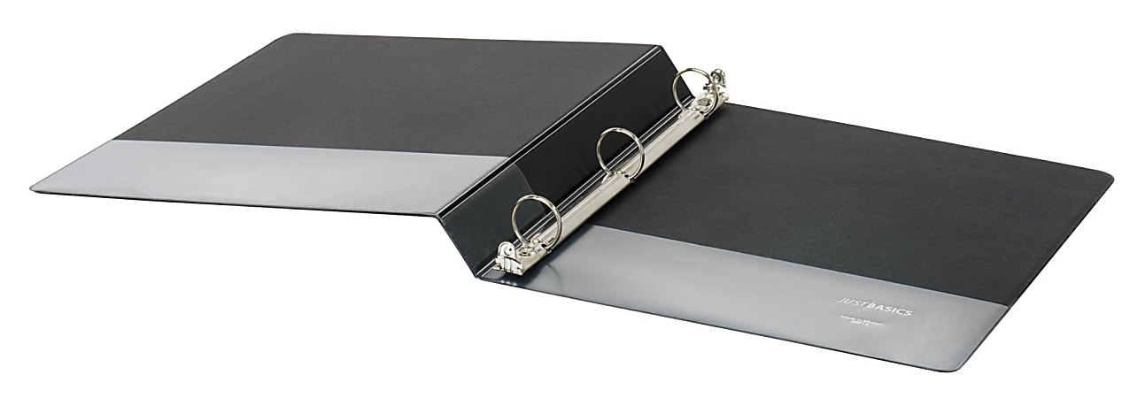 Just Basics Economy Nonview 3 Ring Binder 1 Round Rings Black - Office ...