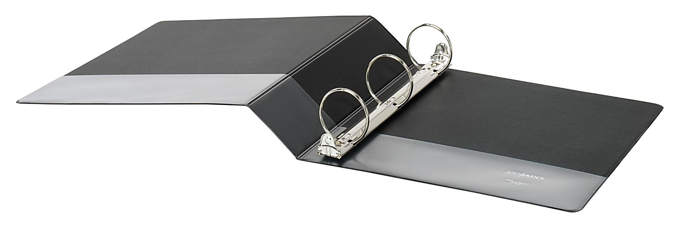 Just Basics Economy Nonview 3 Ring Binder 2 Round Rings Black - Office ...