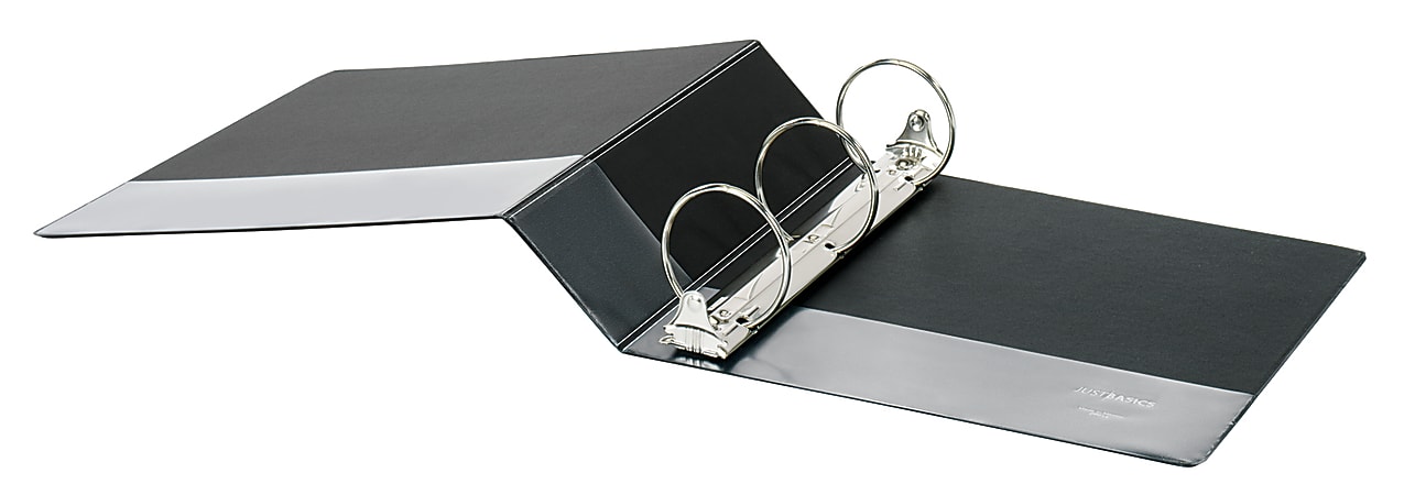 Just Basics Economy Nonview 3 Ring Binder 3 Round Rings Black - Office ...