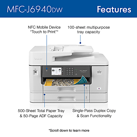 Brother MFC J6940DW Wireless Color Inkjet All in One Printer with Print ...