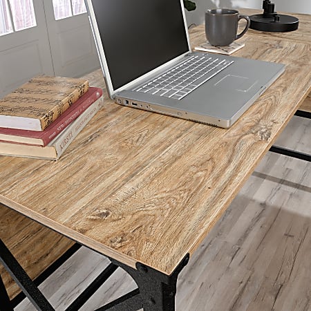Sauder Steel River 60 W L Shaped Corner Desk Milled Mesquite Office Depot