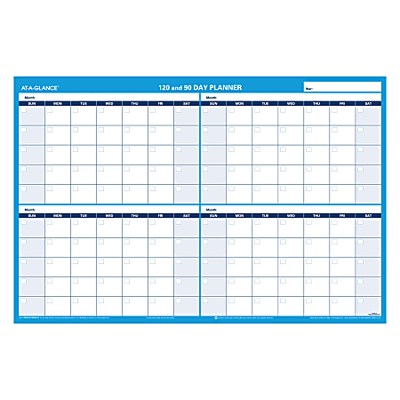 AT A GLANCE Undated ErasableReversible Wall Planner 90 Days 36 x 24 ...