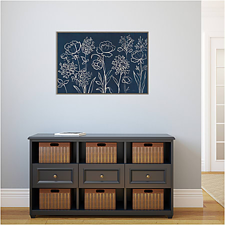 Amanti Art Indigo Floral I by Silvia Vassileva Framed Canvas Wall Art ...