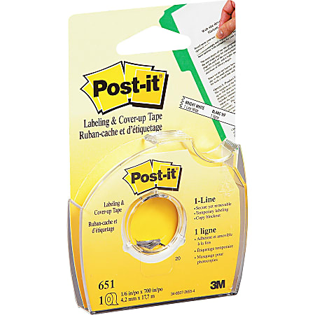 Post it Notes Cover Up And Labeling Tape 1 Line Width 700 - Office Depot