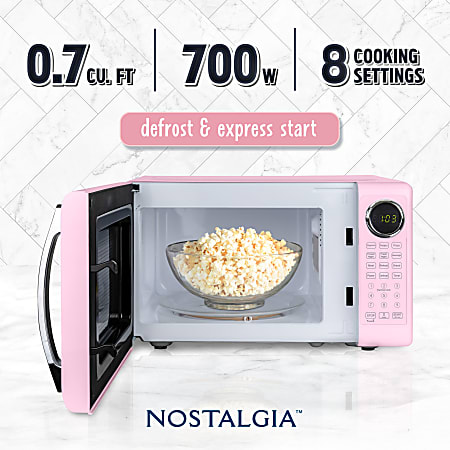 Nostalgia Retro 0.7 Cu. Ft. Countertop Microwave Pink Total Qty 1 ...