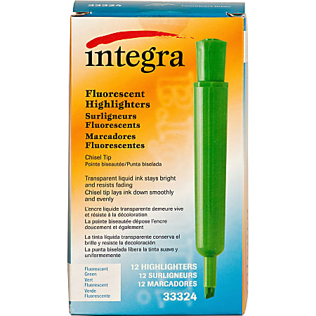 Integra Chisel Desk Liquid Highlighters Chisel Marker Point Green Ink 1 ...