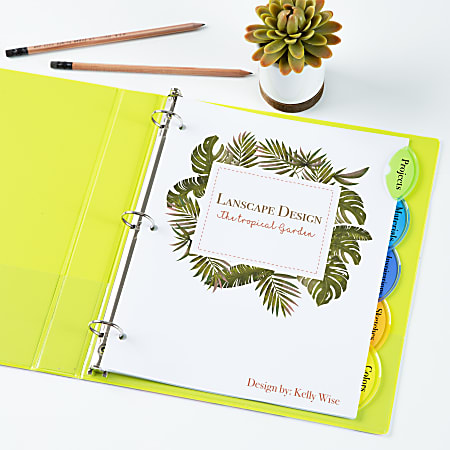 Avery Style Edge Insertable Plastic Dividers Multicolor 5 Tab Pack Of 5 ...