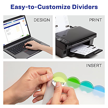 Avery Style Edge Insertable Plastic Dividers Multicolor 8 Tab Pack Of 8 ...