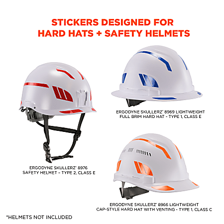 Ergodyne Skullerz 8961 Reflective Hard Hat Safety Helmet Sticker Kit ...