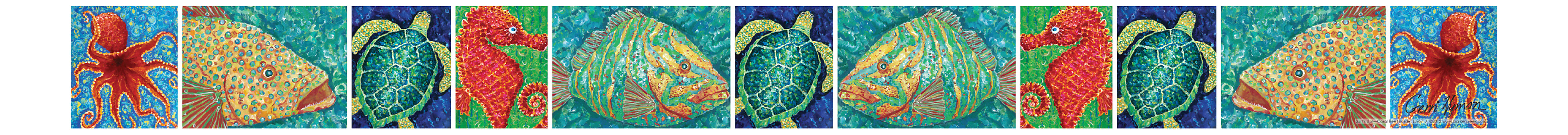 Barker Creek Double Sided Border Strips 3 x 35 Surfs Up Coral Reef Set ...