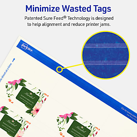 Avery Printable Tags With Sure Feed Technology Print To The Edge 2 x1 ...