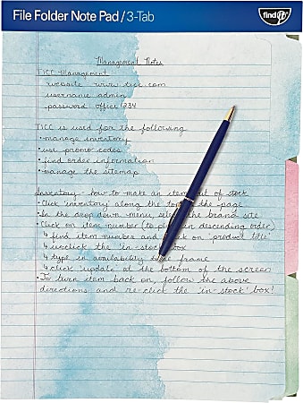 IdeaStream Find It File Folder Notepad Letter Size Watercolor Pack Of ...