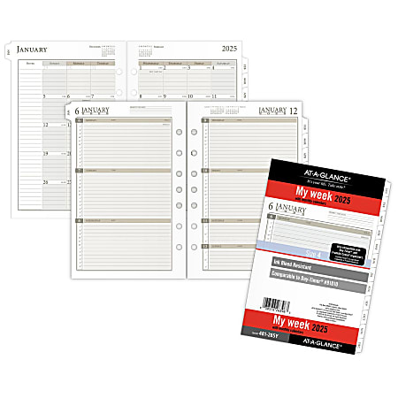 2025 AT A GLANCE WeeklyMonthly Planner Refill 5 12 x 8 12 Traditional ...