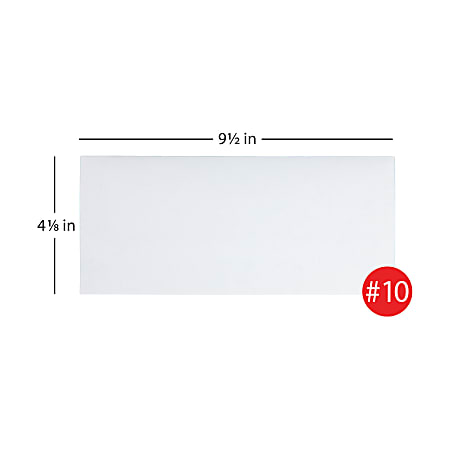 Office Depot Brand 10 Security Envelopes 4 18 x 9 12 Clean Seal White ...
