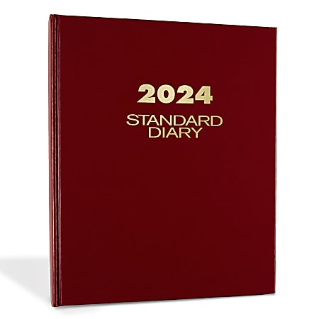 2024 AT A GLANCE Standard Daily Diary 7 12 x 9 12 Red January to ...