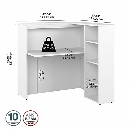 corner bar unit white