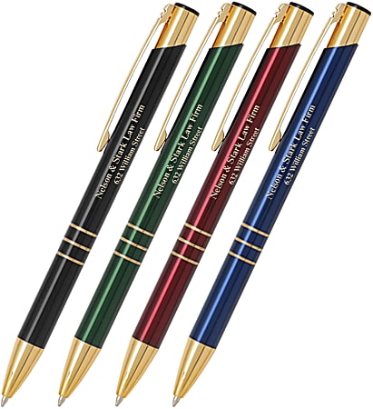 Custom Promotional Gold Delane Pen With Gift Box 1.0 mm Point Size ...