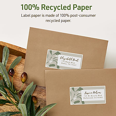 Avery EcoFriendly Recycled Labels Rectangle 2 x 4 Matte White Pack Of ...