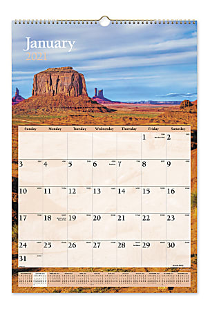 AT A GLANCE Scenic Monthly Wall Calendar 15 12 x 22 34 Multicolor ...
