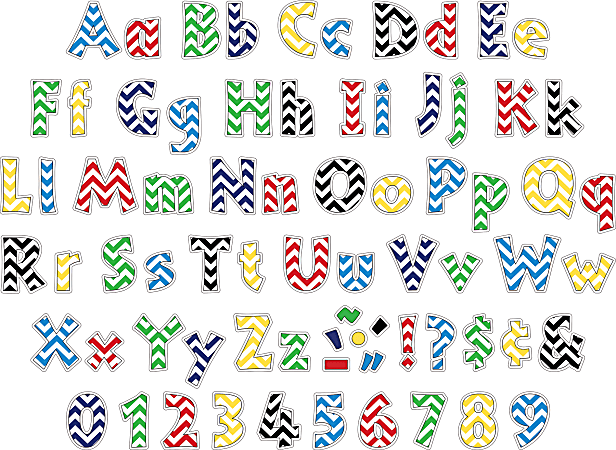 Barker Creek Letter Pop Outs 4 Chevron Nautical Pack Of 510 - Office Depot
