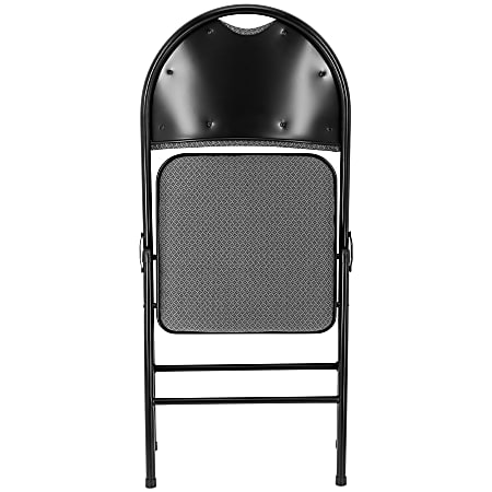 Elama Metal Folding Chairs With Padded Seats And Top Handles Gray Set ...