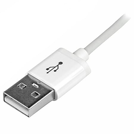 StarTech.com 1m 3ft White Apple 8 pin Lightning Connector to USB Cable ...