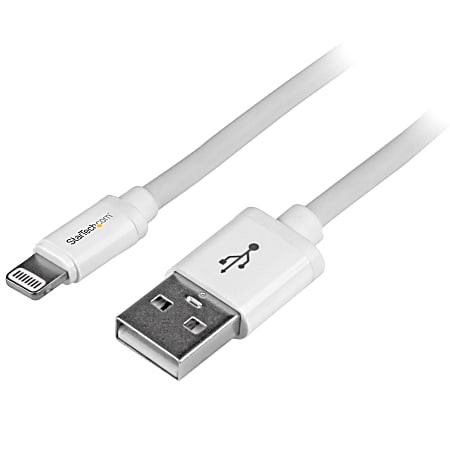 StarTech.com 2m 6ft Long White Apple 8 pin Lightning Connector to USB ...