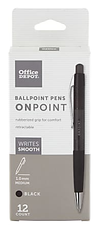 Office Depot Brand Soft Grip Retractable Ballpoint Pens Medium Point 1. ...