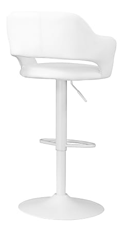 Monarch Specialties Hydraulic Lift Bar Stool Bonded Leather White ...