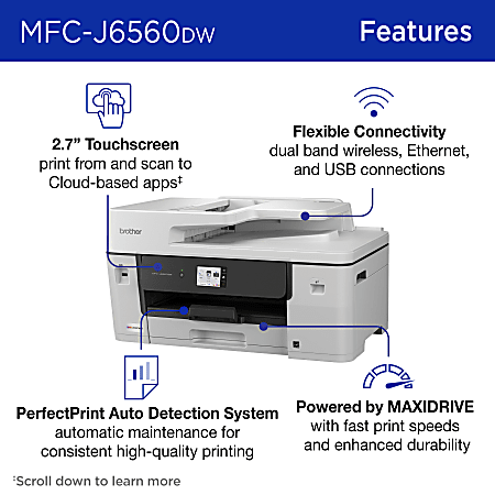 Brother INKvestment MCF J6560DW Wireless Color Inkjet All in One ...