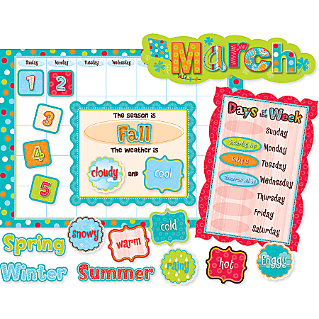 Creative Teaching Press Calendar Set Dots On Turquoise - ODP Business ...