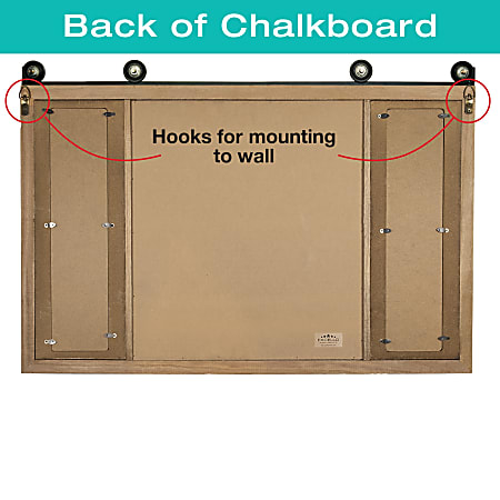 Excello Wall Mounted Magnetic Chalkboard With Hideaway Photos Sign And ...