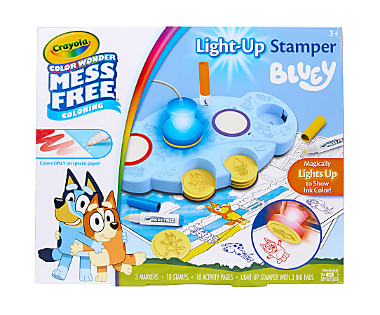 Crayola Magic Light Up Bluey Stamper Mess Free Coloring Toddler Art Set ...