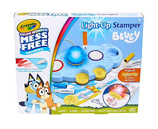 Crayola Magic Light Up Bluey Stamper Mess Free Coloring Toddler Art Set ...