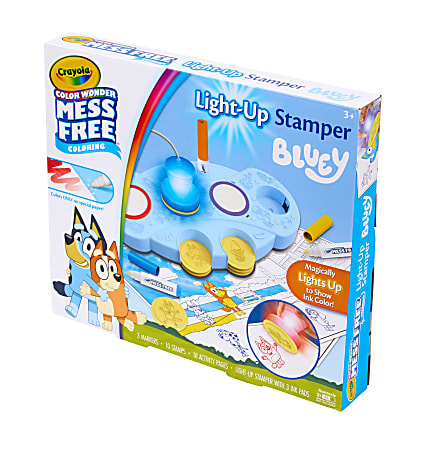 Crayola Magic Light Up Bluey Stamper Mess Free Coloring Toddler Art Set ...
