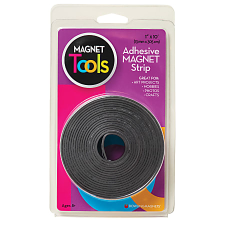 Dowling Magnets Magnet Strip Rolls With Adhesive 1 x 10 Black Pack Of 3 ...