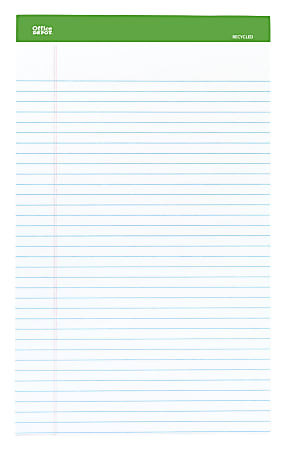 Office Depot Brand 100percent Recycled Perforated Writing Pads 8 12 x ...