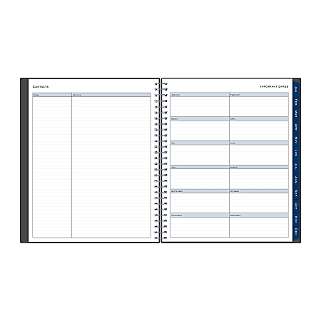2025 Blue Sky Monthly Planning Calendar 8 x 10 Passages Charcoal Gray ...