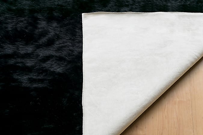 Glamour Home Aileen Faux Fur Rug 96 Black - Office Depot