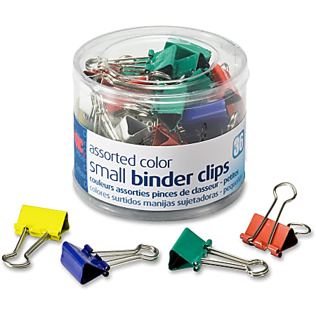OIC Binder Clips Tub Small Clips 34 Assorted Colors Pack Of 36 - Office ...