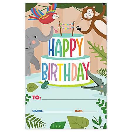 Creative Teaching Press Jungle Friends Happy Birthday Awards 5 12 x 8 ...
