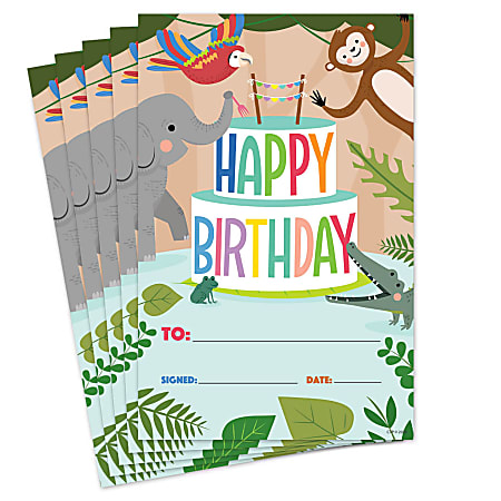 Creative Teaching Press Jungle Friends Happy Birthday Awards 5 12 x 8 ...