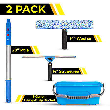 Gritt Commercial Pro Cleaning Kit With Squeegee Washer Pole And Heavy ...